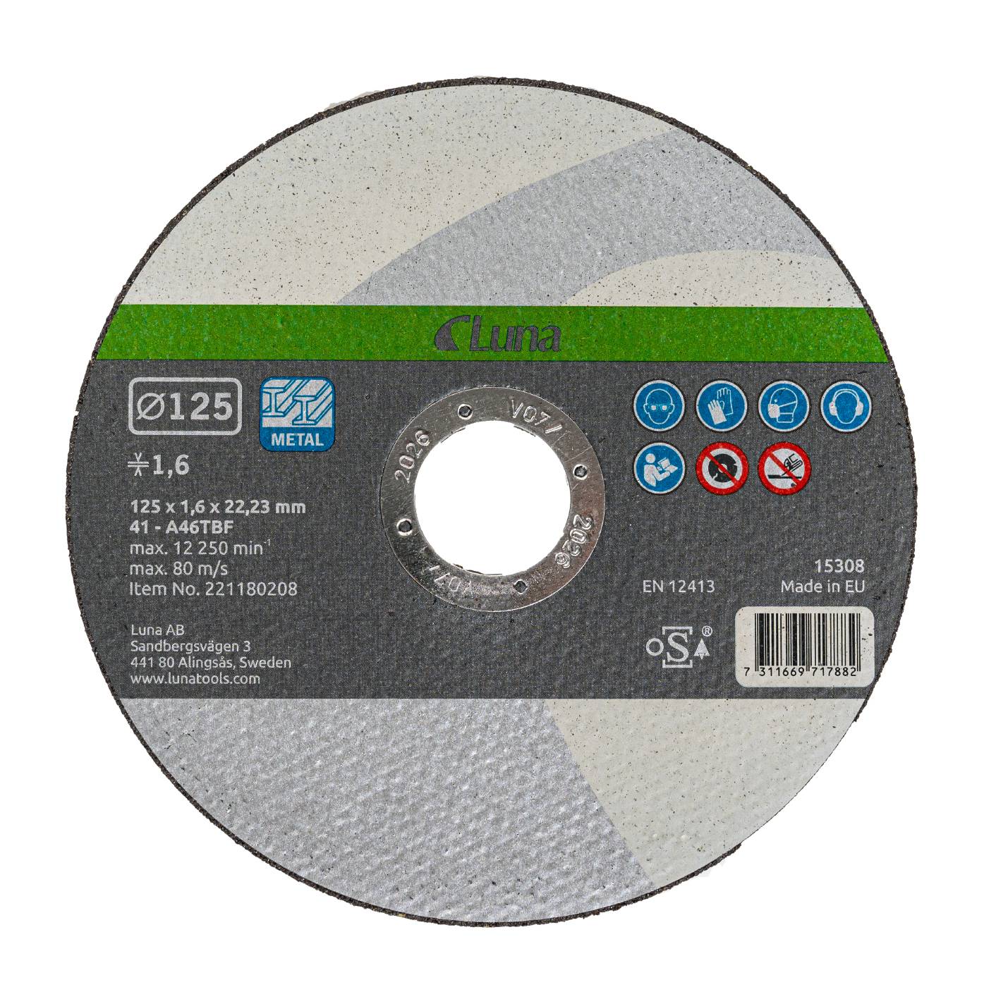 CUTTING DISC 125X1,6X22 METAL - Luna tools